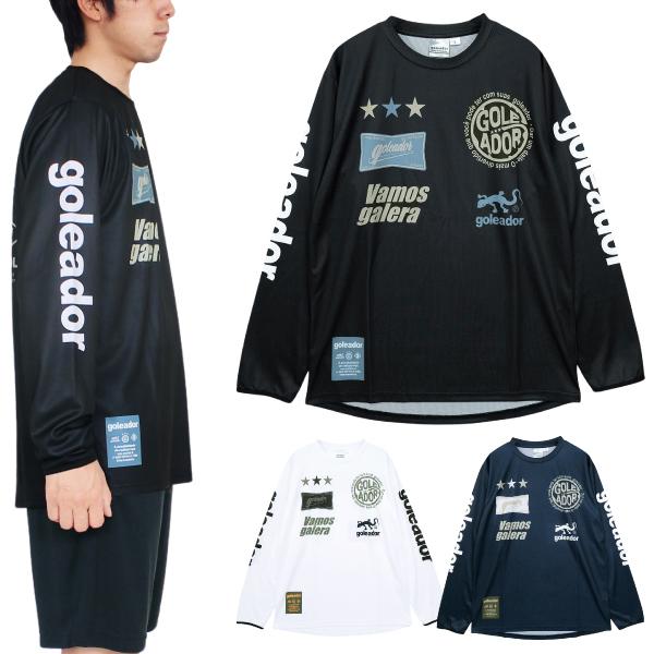 ・レトロな雰囲気を醸し出すSignBoardデザイン。薄手で軽量なポリエステル素材を採用。・フットサル/サッカー・プラクティスシャツ/ユニフォームシャツ/長袖・ゴレアドール goleador・SignBoardデザインロングプラクティスシャ...