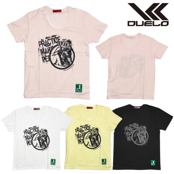 DUELOのUネックTシャツ 半袖 !!デュエロのコットン生地の薄手の半袖Tシャツです。春先のカジュアルシーンにオススメなU字ネックTシャツ。 フロントのグラフィックなデザインが特徴的です。裾にはロゴ入りのタグが付いています。