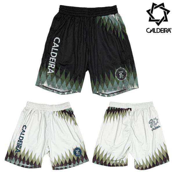 CALDEIRA の エレメンタルプレイドパンツ！キャルデラのプラクティスパンツです。ウエストには紐がとおっています。両サイドにポケットがついています。幾何学的な模様を取り入れたハーフパンツ。チェック柄にも見えるエレメンタルな雰囲気と"HO...