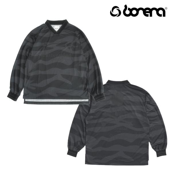 bonera x mastermind JAPAN の ロングスリーブサッカーシャツ！ボネーラxマスターマインドジャパンのロングプラクティスシャツです。ベースには、BONERA DIAGの吸汗速乾性に優れた高機能プラクティスウェアを採用。オ...