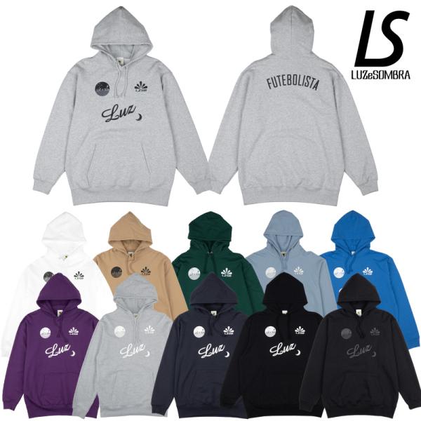LUZ e SOMBRA の スタンダードプルオーバーパーカー！LUZの定番デザインのスウェットパーカーです。スッキリとしたシルエットでスマートに移動着、街着とコーディネートを楽しめます。そして、スウェットを着て蹴るのがLUZ STYLE！...