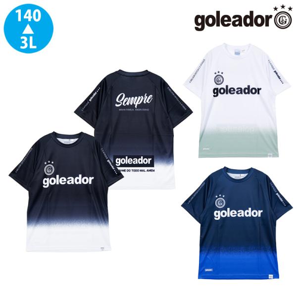 goleador の ノヴォ オフィシャル メルティング アイス プラシャツ！ゴレアドールのプラクティスシャツです。裾いかけて氷が解けたような淡いグラデーションがポイントの半袖プラシャツです。前左裾にはロゴ入りのネームタグが付いています。右...