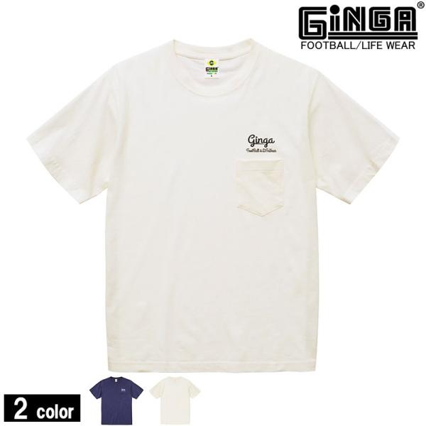 GINGAのヴィンテージコットンT01！！    ジンガのTシャツです。  ヴィンテージ風のポケットTシャツです。胸ポケットの上にはリオの海岸に似合うようなカジュアルな書体の刺繍ロゴが入っています。 風合いある生地は、洗濯する度に味が増して...