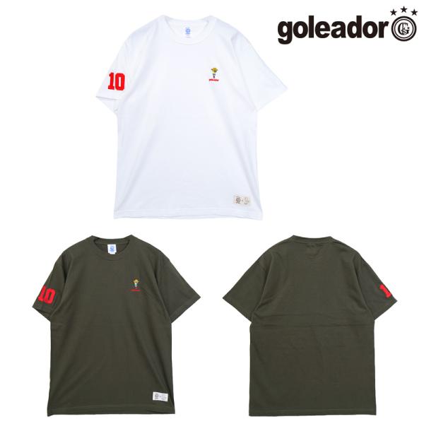 goleador の レジェンドNo.10 Tシャツ（コロンビア） ！ゴレアドールの半袖Tシャツです。人気のレジェンドシリーズがワンポイント刺繍となって登場。右袖にはレジェンド達の背番号No.10が刺繍されています。左裾には「MORI AR...