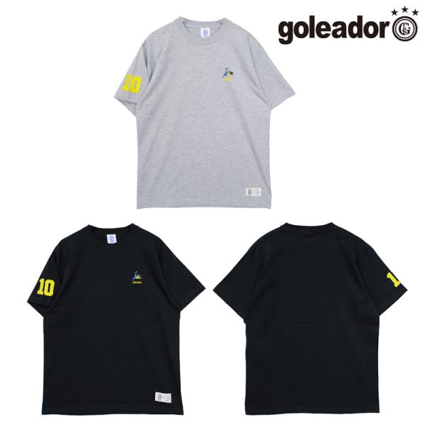 goleador のレジェンドNo.10 Tシャツ（ブラジル） ！ゴレアドールの半袖Tシャツです。人気のレジェンドシリーズがワンポイント刺繍となって登場。右袖にはレジェンド達の背番号No.10が刺繍されています。左裾には「MORI ARTW...