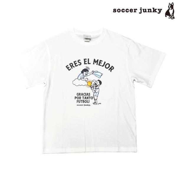 soccer junky の ERES EL MEJOR プレミアム半袖TEE ！サッカージャンキーの半袖Tシャツです。人気で親しみのあるJERRY氏のイラストを使用しています。上質で滑らかなコンパクトコーマ糸を採用し、6.5オンスで適度な...