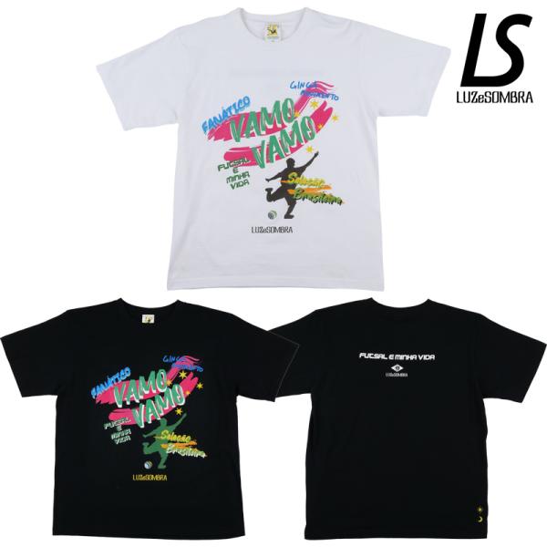 LUZ e SOMBRA の FV VAMO2 コットンティー！！ルースイソンブラの半袖Tシャツです。若い層が夜集まって蹴るときのイメージからデザインされていますブラジルの壁画に描かれた落書きをモチーフにしています。「フットサルが生活の一部...