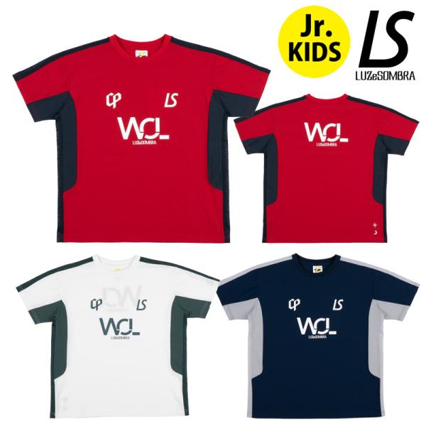 LUZ e SOMBRA の CP W.O.L ドライ ライン プラシャツ！ルースイソンブラのジュニアサイズのプラクティスシャツです。伸縮性、速乾性に優れたLUZオリジナルのDRY素材を採用したアイテム。肩と脇のラインには、「LUZeSOM...