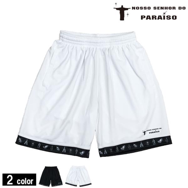 NOSSO SENHOR DO PARAISO のマリア&amp;ロザリオプラパンツ！ ノッソセニョールドパライーゾのプラクティスパンツです。 両裾に昇華プリントの切り替えが入ったデザインです。マリアやロザリオなど南米らしいデザインがパター...