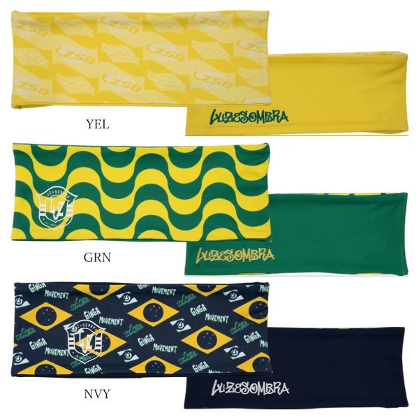 LUZのルーツでもある【 BRASIL 】 をテーマに、開放感のあるグラフィックを落とし込んだシリーズ。リバーシブルタイプのヘッドバンドになります。表と裏で単色と総柄を使用しています。NVY(031) ブラジルの国旗のイメージとロゴをつかっ...