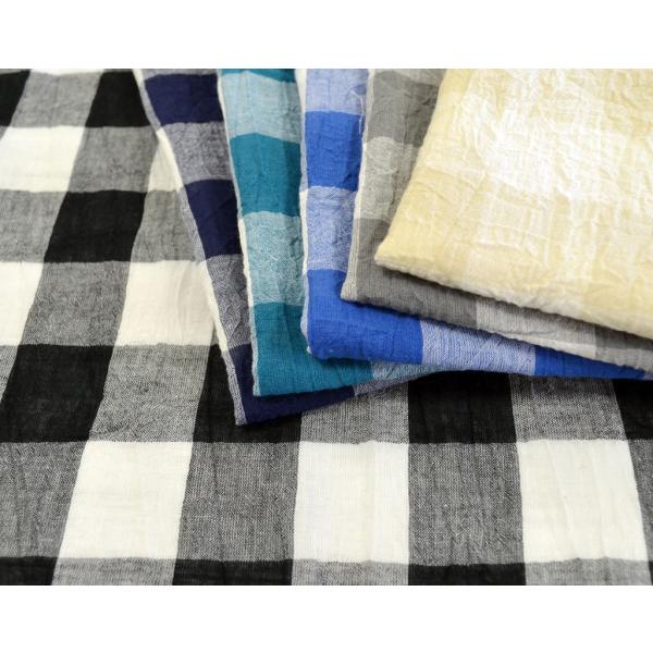 品番  ASK-C-１０３品名 綿麻ブロックチェック強撚ボイルキャッチングワッシャー規格  108/110cm巾混率  綿86％ 麻（ラミーリネン）14％価格  １２５０円/ｍ単位販売商品説明さわやかな綿麻生地のギンガムチェック。キャッチン...