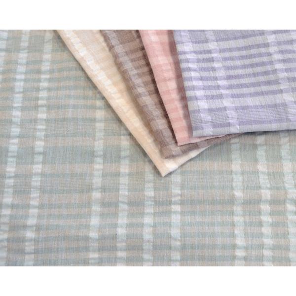 品番 ASK-C-803品名  綿/麻フクレサッカー規格  108/110cm巾混率  綿77％ 麻（ラミーリネン）14%ポリエステル9％価格  １４００円/ｍ単位販売商品説明シャリ感のあるさわやかな綿麻素材。撚糸を使ったボイル生地。シアサ...