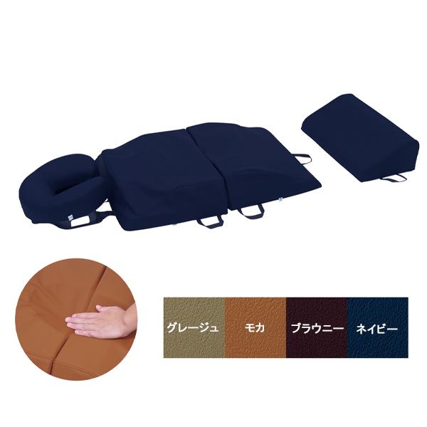 重点機能だけをシンプルに構成した4種類の極上サポートクッション。アルコール消毒等を可能にした独自のオリジナルソフトレザーを採用。熟練者でも満足できる実用モデル。体型に合わせた容易な調整が可能。