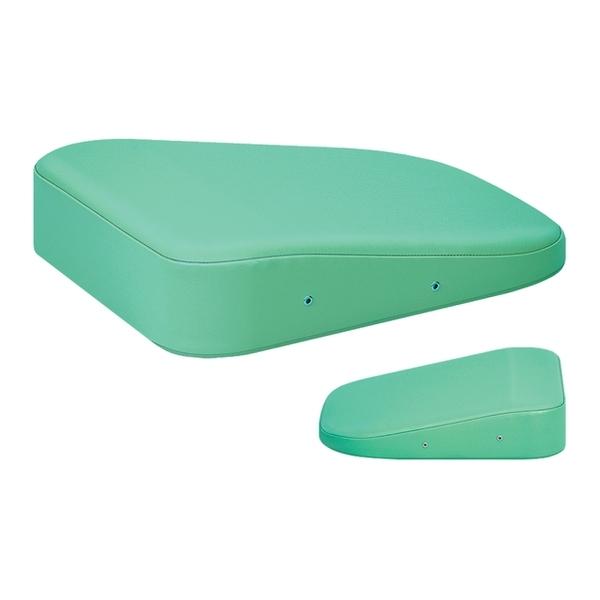 ケアーバストの首元Ｕ字加工がない仕様の胸当てマクラです。幅42cm、奥行50cm、高さ3/11cmキーワード:リッジ胸当て 治療用 補助クッション 施術用 マッサージ用 マクラ 枕 マッサージベッド枕