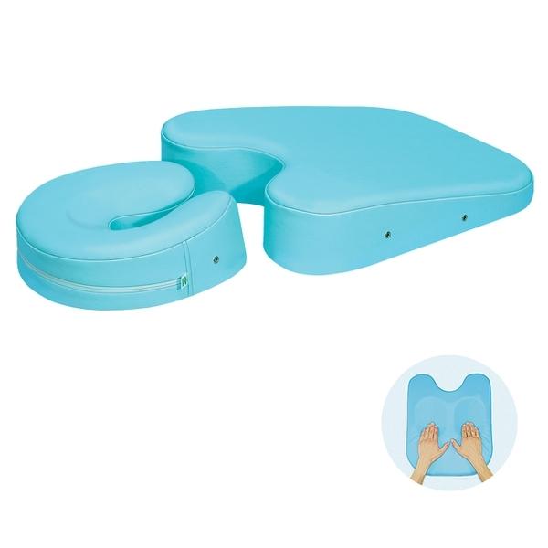 スロープフェイス＆ケアーバスト（エアホール有り）のセット。スロープフェイス/幅28×奥行28×高さ8/11cm。ケアーバスト(エアホール有り)/幅42×奥行50×高さ3/11cm。ケアーバスト(エアホール有り)/幅42×奥行50×高さ3/1...