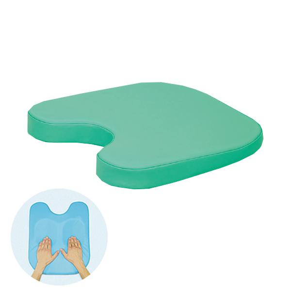 うつ伏せ姿勢の胸当て用として使用する薄型のマクラです。胸が当たる部分に窪み（エアホール）を設けています。エアホール加工により、胸部の圧迫感が軽減します。幅42cm、奥行40cm、高さ3/5cmキーワード:薄型ミニバスト胸当て 治療用 補助ク...