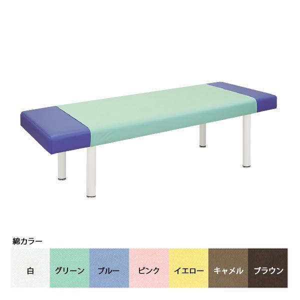 冷たさを感じさせない防縮加工済み綿100%生地採用のベッドカバー。用途に応じてサイズを選択できる巻き式。フック式ゴムヒモ3ヵ所付き。キーワード:ハーフカバー130L ベッドカバー 診察台カバー 高田ベッド 業務用