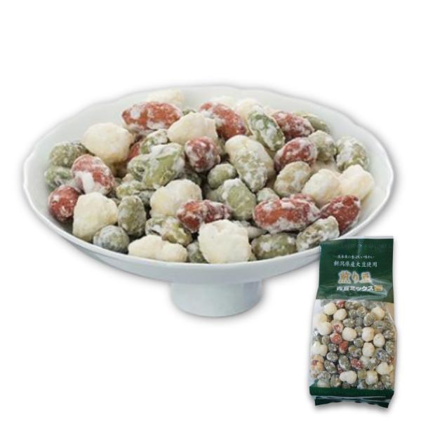 厳選した豆と落花生、あられを使い、豆が本来持つ独特な甘みに、ほのかな砂糖味を付けました。お茶請けに最適です。※お皿は付きません。通常便での発送になります。