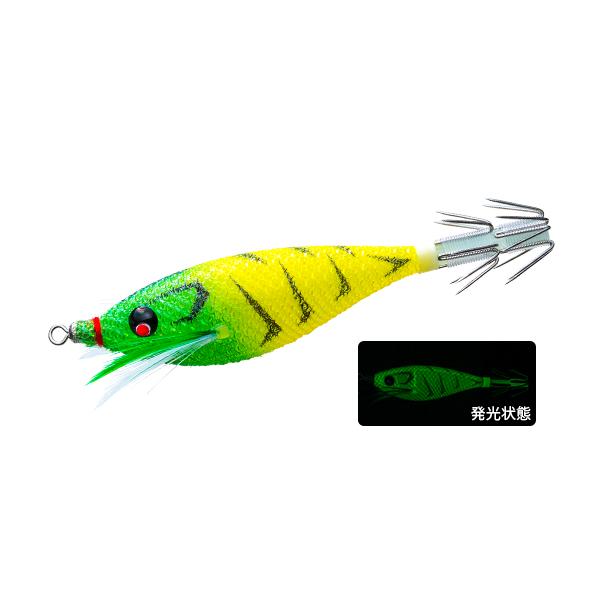 ■ラインナップ75mm/5.5g/Y290mm/8g/Y2ボリュームのある魅惑のぷっくりボディ！イカの視覚へのアピールと、高浮力ボディから繰り出される波動のWアピール！抜群の潮つかみで安定アクションデイゲーム〜夜焚きまであらゆる状況に対応可...