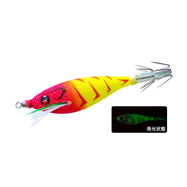 ■ラインナップ75mm/5.5g/Y290mm/8g/Y2ボリュームのある魅惑のぷっくりボディ！イカの視覚へのアピールと、高浮力ボディから繰り出される波動のWアピール！抜群の潮つかみで安定アクションデイゲーム〜夜焚きまであらゆる状況に対応可...