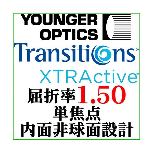 こちらはYOUNGER OPTICS社　調光レンズTransitions XTRActive50 スーパービジョンレンズです□　屈折率1.50　製作範囲は画像をご覧下さい　度数の範囲がわかり難い場合は、メール・お電話等でお気軽にご相談くださ...