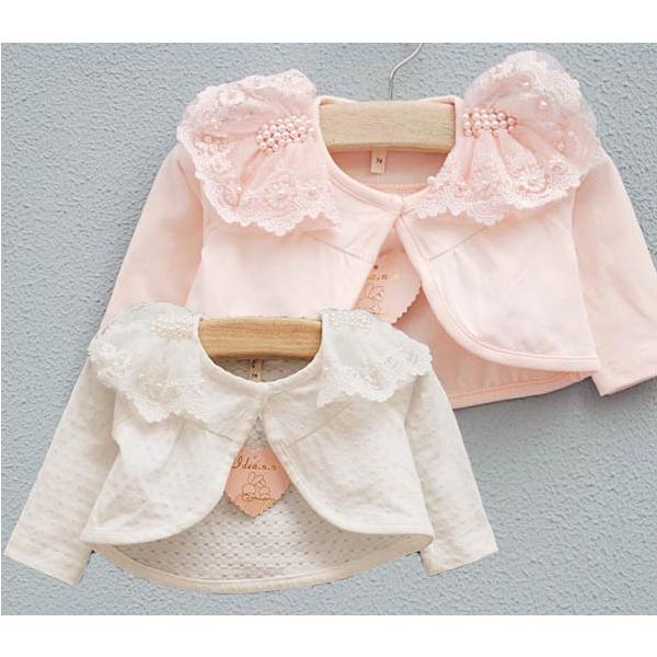 【女の子 フォーマル 冠婚葬祭 結婚式 発表会 お呼ばれ】肌触りの優しい全綿のミニボレロ♪ チュールとレースを２枚重ねした可愛いモチーフ☆フォーマルドレスにはもちろん、普段使いにもオススメですよ♪【ご注意】入荷時期により、生地の織り模様が変...