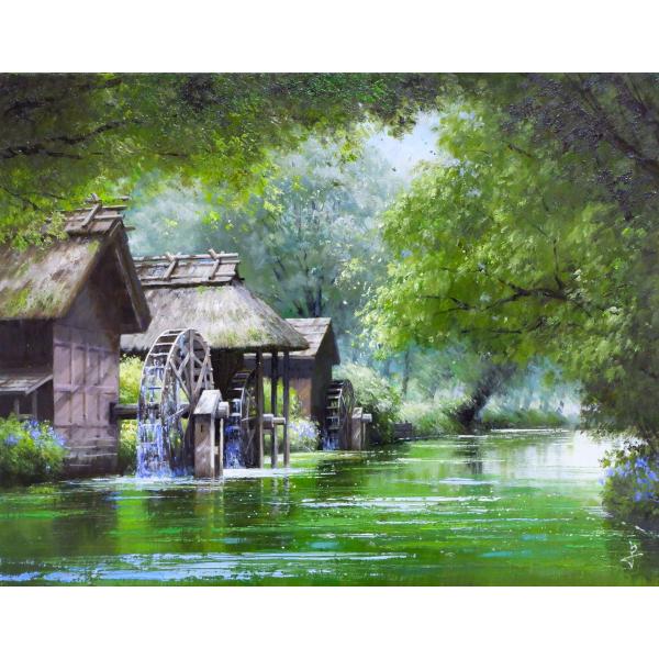 長岡卓「涼」(長野県安曇野) 油彩 F6号作品サイズ 318×409mm額サイズ 455×454mm新品油彩額付き (アクリル板・かぶせ箱)長岡 卓 =ながおか たく＝【略 歴】1949年 大分県生れ1970年 独立美術展入選1972年 独...