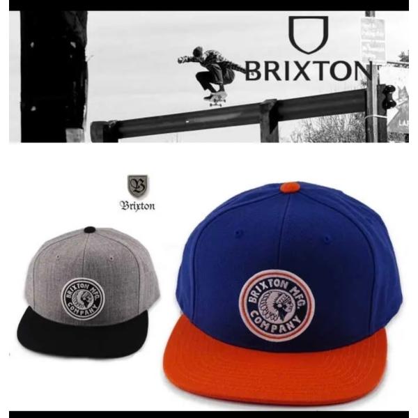 【BRIXTON】のSNAPBACKCAPです。 コットンのツイル生地を使用した定番CAP！ フロントにはワッペン刺繍が付き。 後ろはスナップバックなのでサイズ調整可能