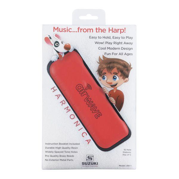 エアーウェーブはお子様にも簡単に楽しめるようにデザインされた１０個の穴のハーモニカです。楽譜が読めなくてもすぐにカンタンに演奏できます！