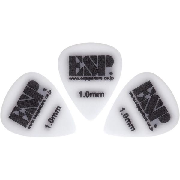 ESPのポリアセタール素材のピックです。ロゴの部分に滑り止め加工が施されていて、汗をかいてもピックをしっかりホールド出来ます。