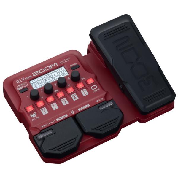 ZOOM 『B1X FOUR』には、71種類のエフェクト＆アンプモデル、ルーパー、ドラムマシンを内蔵。さらに、Guitar Labから配信される追加エフェクト／パッチで、ベースの可能性とローエンドの魅力をディープに探求。機能、プライス、操作...
