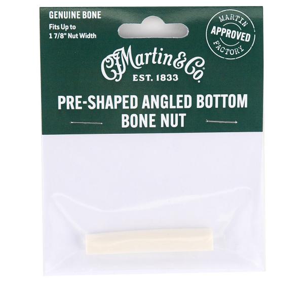 18NT0001天然牛骨製のプリシェイプド・アングルドボトム※ナット。※ナット底面が指板に対して斜めに成形されています。※Martin Genuine Partsについてのご注意※Martin Genuine Partsは現行モデルの仕様に...