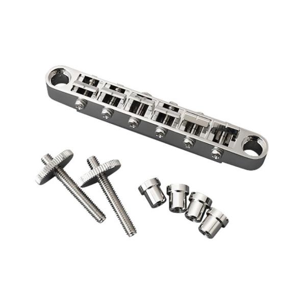 ガタつきと余分な共振を極限まで抑え、TOMタイプブリッジの悩みを解消「せっかくのセッティングも、弦交換時に変わってしまう」「チューニングが安定しない」などの、通常のTune-O-Matic（ABR-1タイプ）にありがちな悩みを完全に解消した...