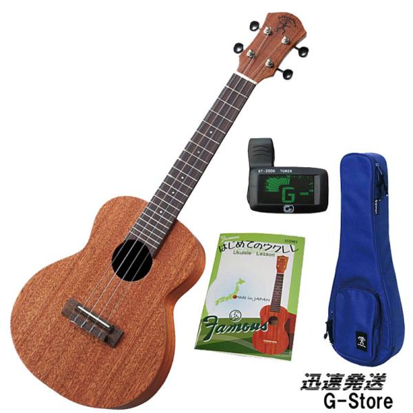 初心者の方におススメ！コストパフォーマンスに優れた、鳴りが良く人気のアヌエヌエ・ウクレレとウクレレのパイオニア、キワヤ商会が監修したフェイマスの教則本と使いやすクリップ型チューナーをお得なセットにしました。■Top:Mahogany■Sid...