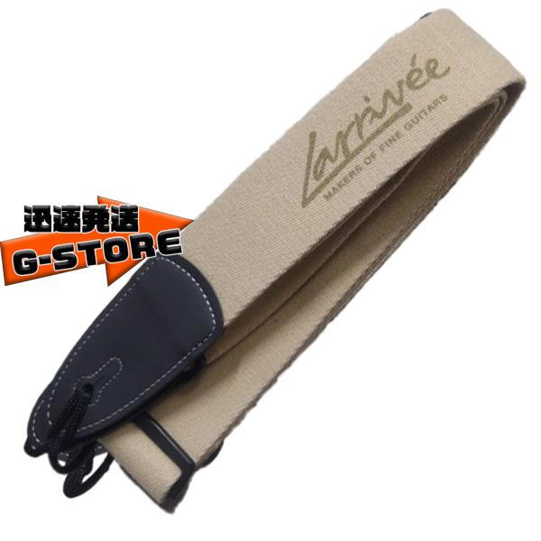 Larrivee Logoが目を惹くストラップ。丈夫なCOTTON素材で、日本国内限定商品です。良質で手触りの良い素材のコットンは、滑りやすいナイロンに比べ、適度な摩擦によりプレイ中のヘッド落ちがしにくく耐久性も高いためLarriveeは素...