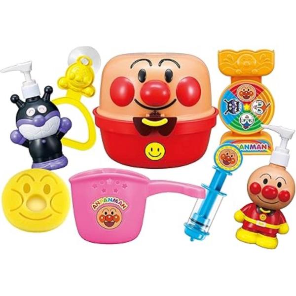 ●アンパンマンのかわいいケースに入ったお風呂セットです。 ●セット内容は全てケースにしまえます。 ●水車や水ピスなどの楽しいおもちゃも入っています。 ●セット内容 : ケース（イス・洗面器）×１　アンパンマンボトル×１　ばいきんまんボトル×...