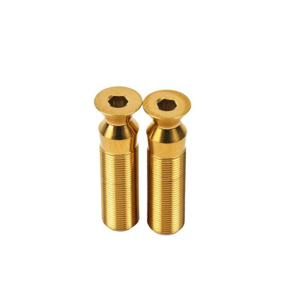 Titanium Bridge Posts GOLD（アンカー付き）厳選された最高品質のチタン製のブリッジポスト。摩耗、消耗、破損に対する耐久性に優れています。注意：例）元々のギター（元々の付いていたブリッジ・ポストを使用）にFloyd R...