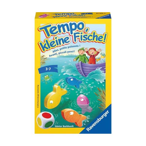 小さな子供向きゲームです。ゲームを始める前に漁師のチームになるか魚のチームになるかを決めます。プレーヤー全員が同じチームでも構いませんし、バラバラでも構いません。テーブルの上にゲームボードを並べます。両端は湖とボートのタイルです。その間に川...