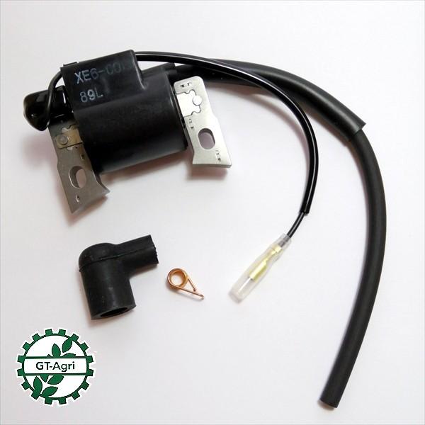 ■クボタ純正パーツ 未使用品です。■サイズ※同型式でも数パターンありますご注意ください！！　・取付部ピッチ（穴中心〜中心）：約56ｍｍ　・プラグコードの長さ：約205ｍｍ　・ストップ用ケーブル：約195ｍｍ（端子1口）　・コイル部（中心の黒...