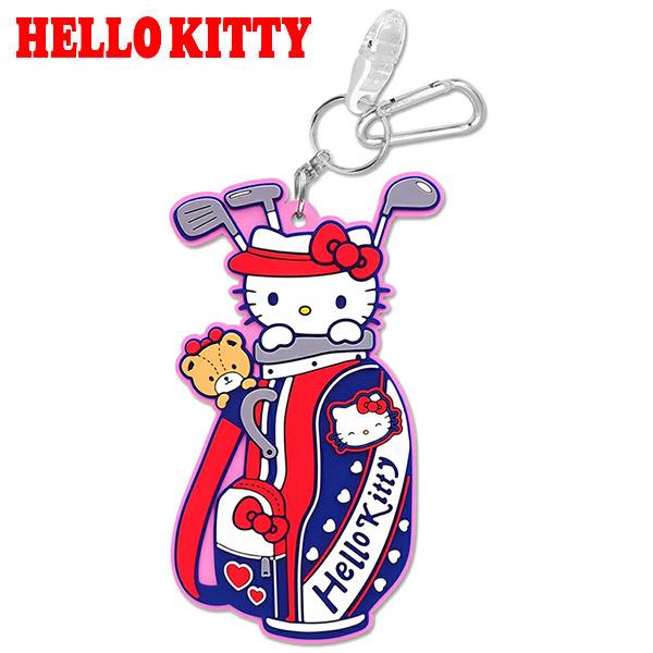 ハローキティ キャラクター ネームプレート＆パターカバーホルダー 名札キャディバックデザインのキティがとってもかわいい♪ゴルフ以外にも普段使いのバックやお子様の通学バッグにもGOOD！ラウンド中はパターカバーやグローブ等のホルダーとしても大...