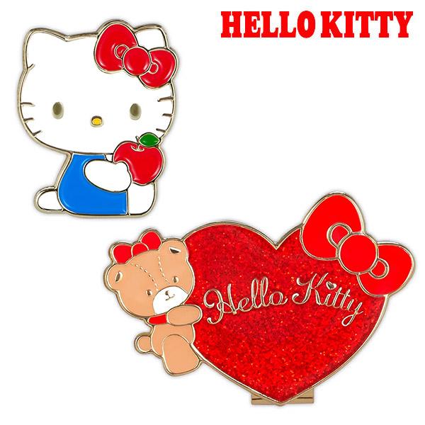 ハローキティ キャラクター ゴルフマーカーリンゴを持ったキティのマーカー＆タイニーチャムと大きなハートの台座がとってもキュートキティと一緒にナイスパットを決めよう！可愛さに加え、使いやすさにもこだわったサイズとデティール！ラウンド中はもちろ...