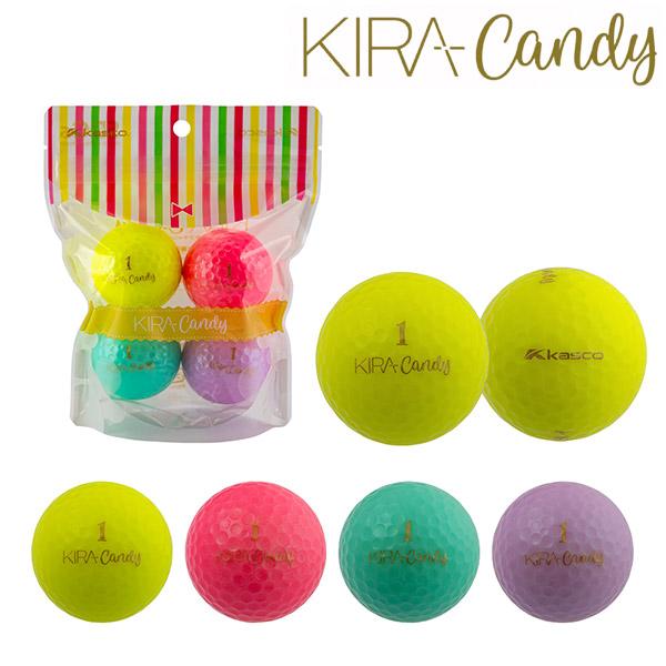 Kasco KIRA Candy Golfball（4個入）軽くて、飛ぶ！かわいいだけじゃない女性専用設計ボールキラキャンディは、「レディース専用ボールは、飛ばない、柔らかすぎる」「飛ぶボールはかわいくない」という女性ゴルファーの声から生ま...