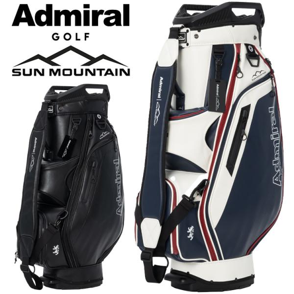 AdmiralとSun Mountainのコラボレーションキャディバッグ。ロゴをプリントで配置。ソフトで高級感のある合成皮革を使用。持ち運びを考慮したハンドル付きの口枠仕様。フロントポケット下段はオンネーム対応で取り外し可能。ポケット多数、...