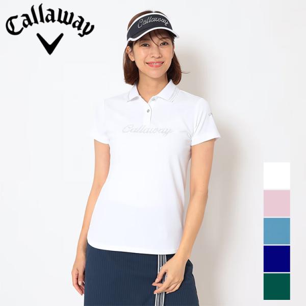 大きなカノコ目で表面感のあるキャロウェイ定番的素材の半袖ポロシャツです。フロントにはラインストーンでCallaway文字を表現。襟は透明糸とラメ糸ラインでいつものシャツにテクニックを加え、1枚でも存在感ある佇まいにデザインしました。　吸汗速...