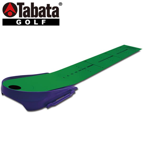 Tabata GV0136傾斜を制するパターマット・フック＆スライス　傾斜角度が2段階調整。・360度回転　可変カップ位置。・スパットを活用で　ワンランクアップ。・新感覚！特殊素材　素直な転がり。■サイズ：マット 2300×300mm　　　...