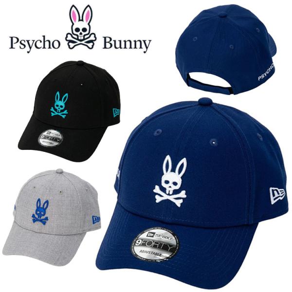 NEWERA×PSYCHO BUNNY コラボアイテム。シルエットは型崩れしない芯入りの9FORTY。スウェットバンドには抗菌効果のあるMICROERAを使用。素材本体・つば部分：ポリエステル100％つば裏部分：綿100％サイズFREE(5...