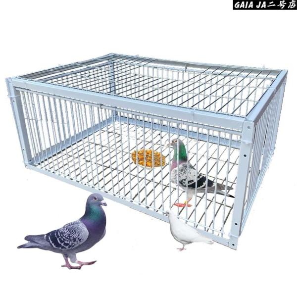 特別なデザイン：鳥かごは四方の入り口、ユニークな抗エスケープカードスロットデザインを採用しています。頑丈で耐久性があり、ハト、オウム、鳥、その他の動物を邪魔したり傷つけたりすることなく簡単に捕まえることができます。多用途かつ安全：この鳩飼育...