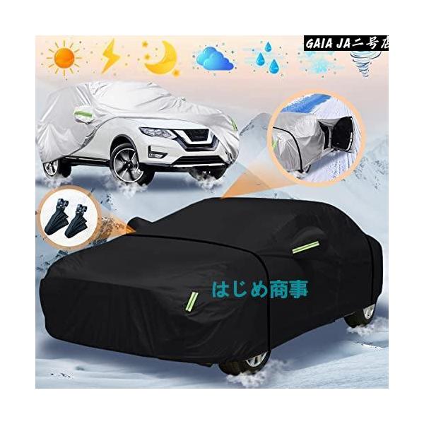 ・ブラック ・Color:ブラック・??2023革新万能版台風・紫外線・雪・霜・酸雨・黄砂対策自動車カバーには耐久性の高い210T強防水材料を使用しています。防水性抜群の二重黒銀のPUコーティングと2層防UV凍結に耐える構造の厚手素材で組み...