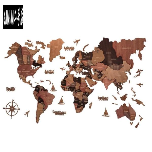 高品質素材：最高級のバスウッド材を使用し、美しさと耐久性を兼ね備えています。精巧な彫刻：世界の地理情報と装飾要素が精巧に彫刻されており、明確な地理的特徴と強い芸術的魅力を備えています。豊富なサイズ展開：小、中、大のサイズをご用意しており、空...