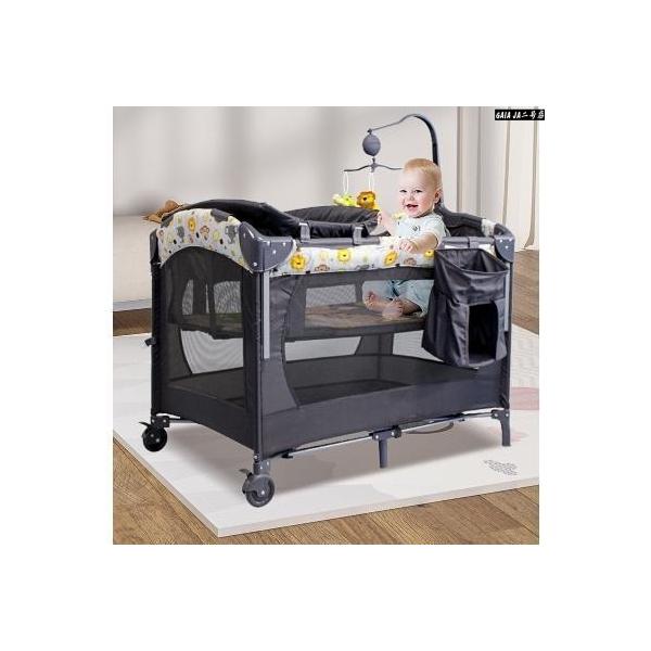 ベビーベッドベビーサークル折りたたみ添い寝ベッドプレイヤード高さ調整お昼寝マットキャリーバッグ付マットレス付キャスター付き多機能出産祝い